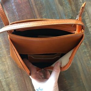 Bags | Giulia Massari Cognac Leather Crossbody Bag | Poshmark